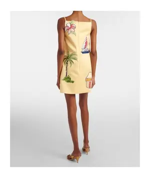 LEO Leia Beaded Patch-appliqué Minidress