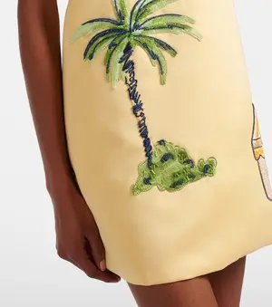 LEO Leia Beaded Patch-appliqué Minidress