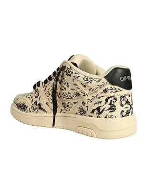 Off-White Out Of Office" Graphic Print Lace Up Sneakers - Nude