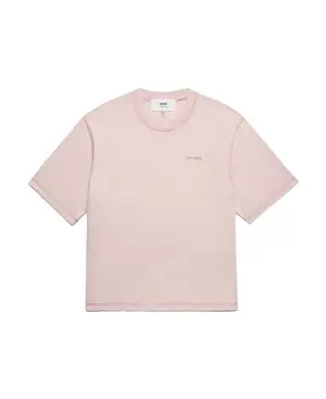 AMI Paris Logo-embroidered Crewneck T-shirt - Pink