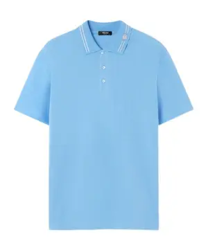Versace Medusa-embroidered Short-sleeved Polo Shirt - Blue