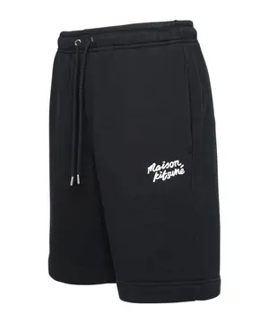 Maison Kitsuné Logo Embroidered Drawstring Bermuda Shorts