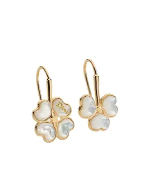 Dior Sparkling Clover Earrings - Yellow