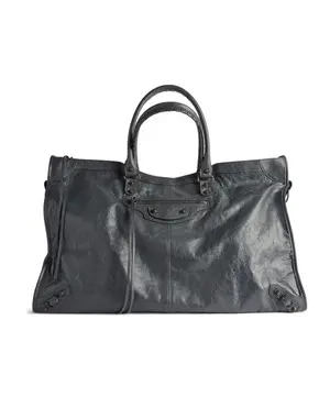 Balenciaga Le City Travel Bag In Volcanic Rock - Black