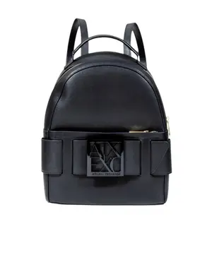 Armani Exchange Logo-plaque Backpack - Black