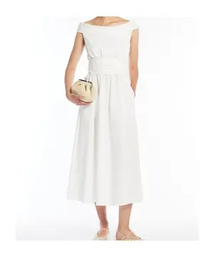 Max Mara Off-the-shoulder Poplin Dress
