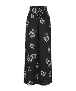 Zimmermann Floral Wide-leg Pants - Black