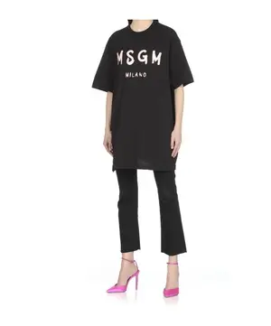 MSGM Logo Print T-shirt Dress