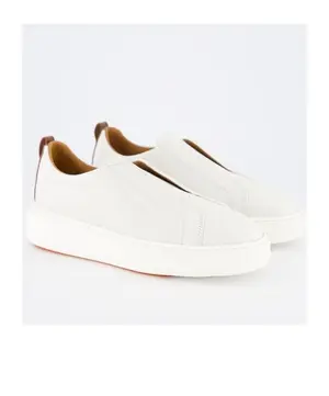Santoni Round Toe Slip-on Sneakers