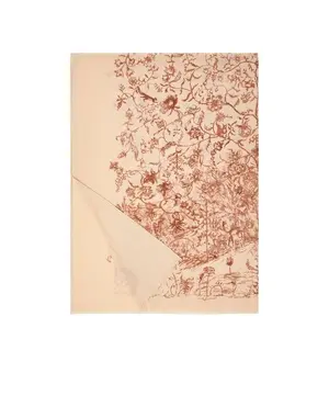 Loro Piana Albero Della Vita Maxi Stole - Beige/bordeaux