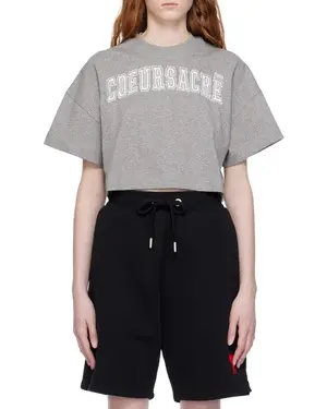 AMI Paris Coeur Sacré Cropped Cotton T-shirt
