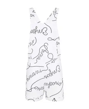 Emporio Armani Logomania-print Sleeveless Playsuit - White