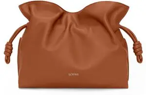 Loewe Medium Flamenco Clutch In Nappa Calfskin - Brown
