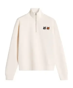 Maison Kitsuné Double Bold Fox Head Half Zip Sweatshirt