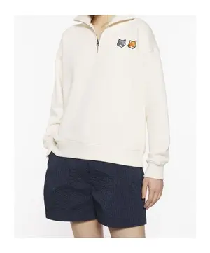 Maison Kitsuné Double Bold Fox Head Half Zip Sweatshirt