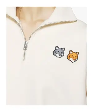 Maison Kitsuné Double Bold Fox Head Half Zip Sweatshirt