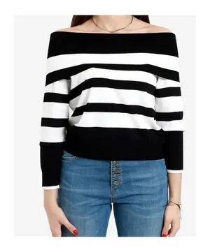 KAOS Boat Neck Striped Sweater