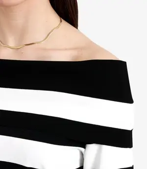 KAOS Boat Neck Striped Sweater