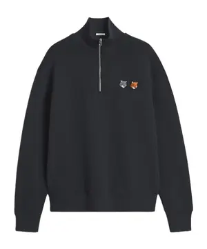 Maison Kitsuné Double Fox Head Half Zip Sweatshirt