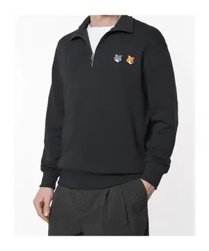 Maison Kitsuné Double Fox Head Half Zip Sweatshirt