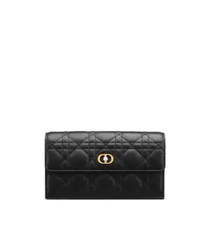 Dior Jolie Orchid Long Wallet - Black