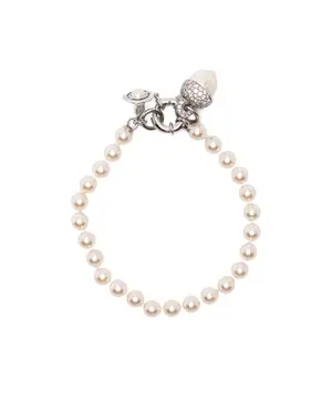VIVIENNE WESTWOOD Acorn Pendant Bracelet - Silver/white