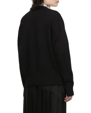 AMI Paris Logo Intarsia Crewneck Knitted Jumper