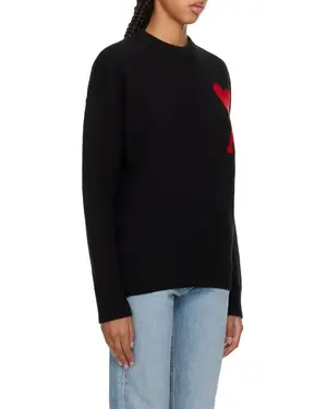 AMI Paris Logo Intarsia Crewneck Knitted Jumper