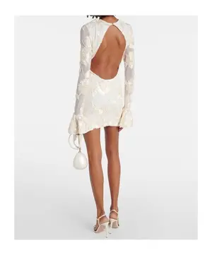 ROTATE BY BIRGER CHRISTENSEN Floral Appliqué Mesh Dress