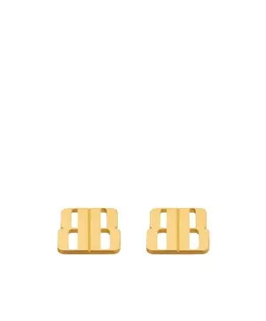 Balenciaga Nano Bb Logo Stud Earrings - Gold