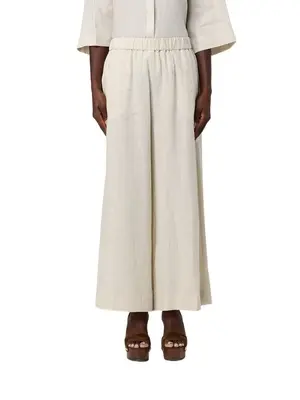 Max Mara Elastic Waist Casual Pants - Beige