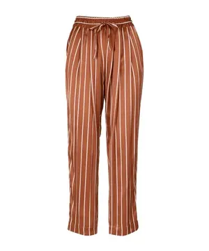 SEMICOUTURE Keza Striped Straight-leg Trousers - Brown