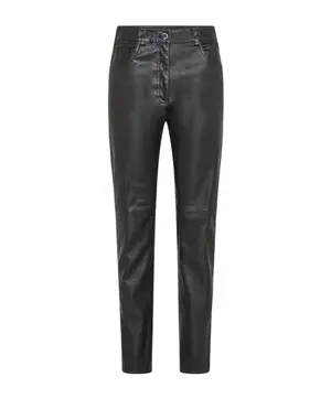 Seventy Straight-leg Leather Trousers - Black
