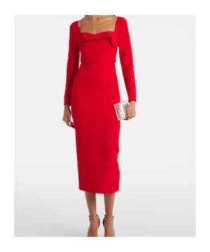 Roland Mouret Draped Crêpe Midi Dress