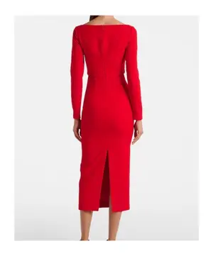 Roland Mouret Draped Crêpe Midi Dress