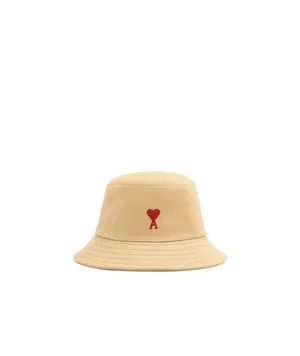 AMI Paris De Coeur Embroidered Bucket Hat - Nude
