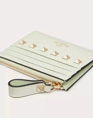 Valentino Garavani Rockstud Zip Card Case