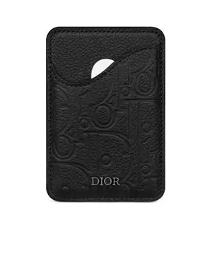 Dior Saddle Magnetic Card Holder - Black