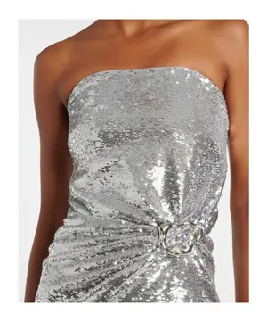 Roland Mouret Buckle-detail Sequined Strapless Gown