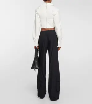DION LEE Deep V-neck Zip-up Hoodie