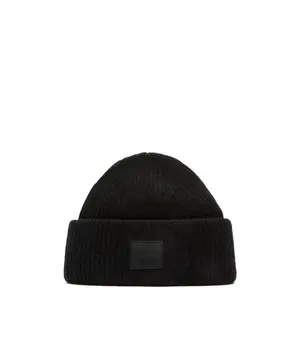 Acne Studios Large Face Logo Beanie - Black
