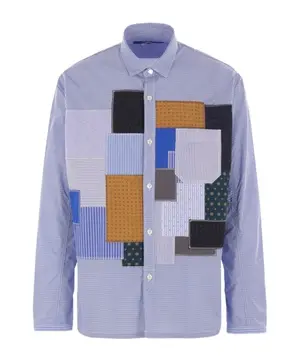 Junya Watanabe Patchwork Check Shirt - Blue