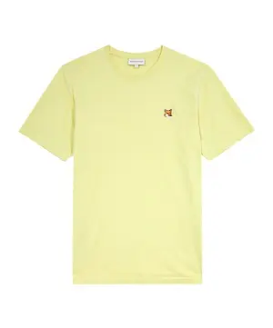 Maison Kitsuné Fox Head Patch Crewneck T-shirt - Yellow