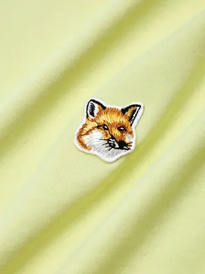 Maison Kitsuné Fox Head Patch Crewneck T-shirt - Yellow