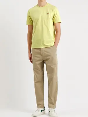 Maison Kitsuné Fox Head Patch Crewneck T-shirt - Yellow