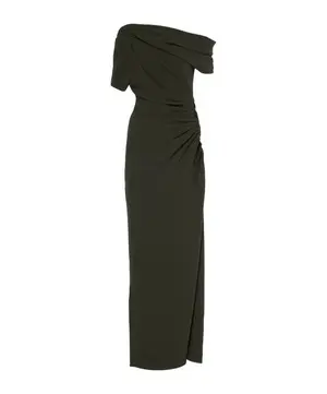 Simkhai Kally Draped One-shoulder Crêpe Gown - Everest