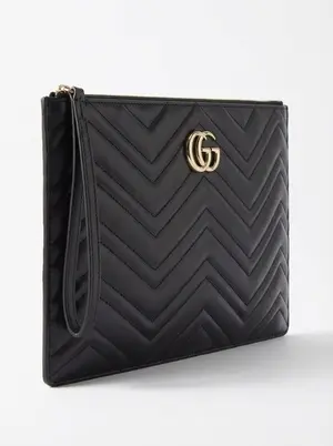 Gucci Gg Marmont Chevron Large Pouch
