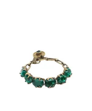 Gucci Crystal Coin Lobster Clasp Bracelet - Green