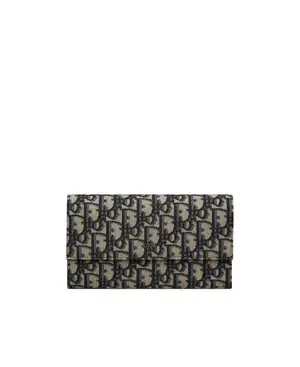 Dior Long Flap Wallet - Black