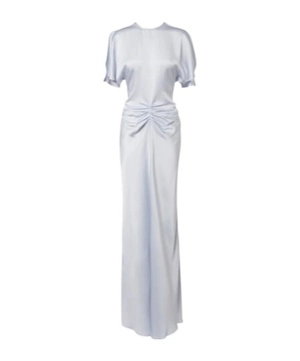 Victoria Beckham Gathered Satin Gown - White